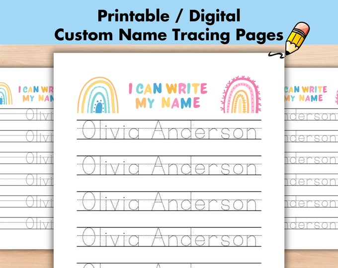 Mermaid Custom Name Tracing Sheet Personalized Name Trace Handwriting ...