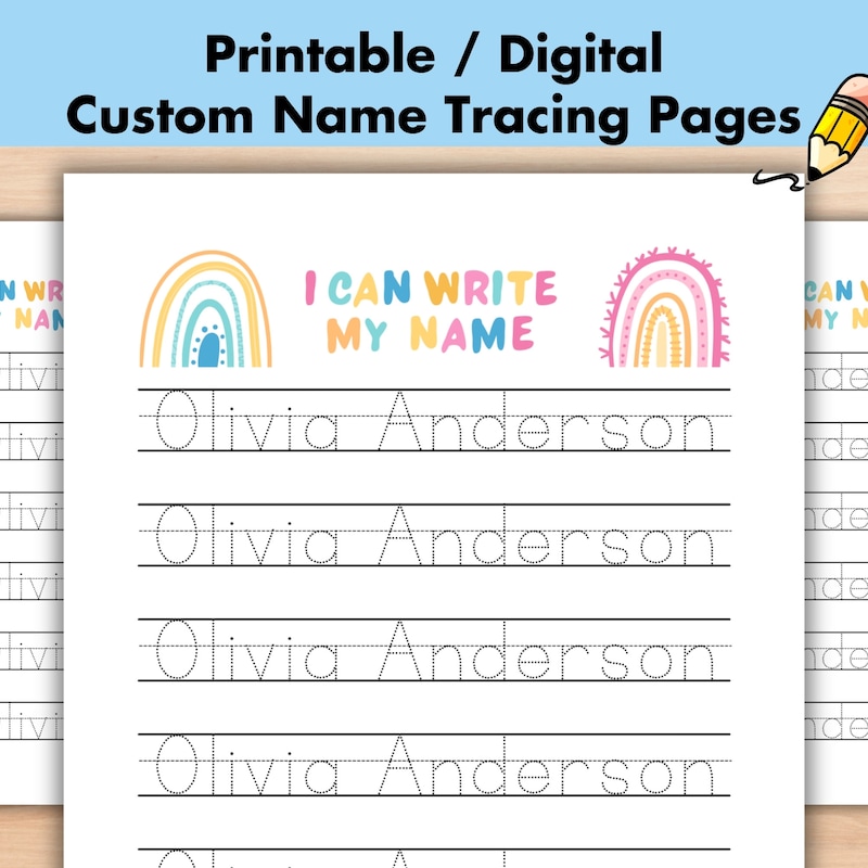 Printable Name Tracing - Etsy