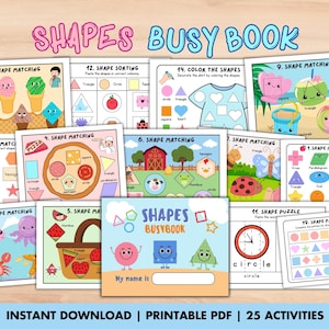 Toddler Learning Binder, Shapes Matching Busybook, Shape Sorting Game ...