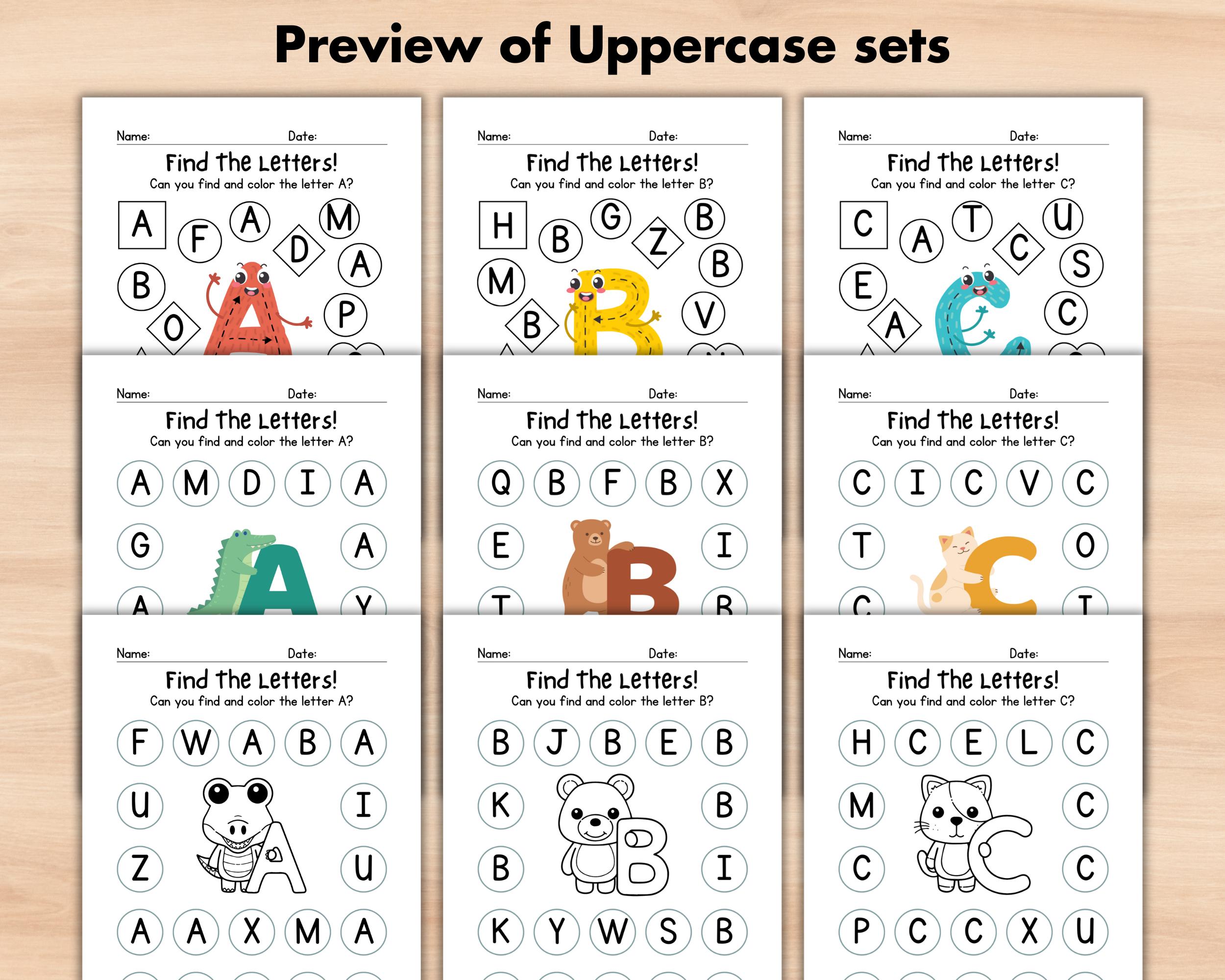 Letter Recognition Dab It Letters, Find the Letter, Preschool Printable ...