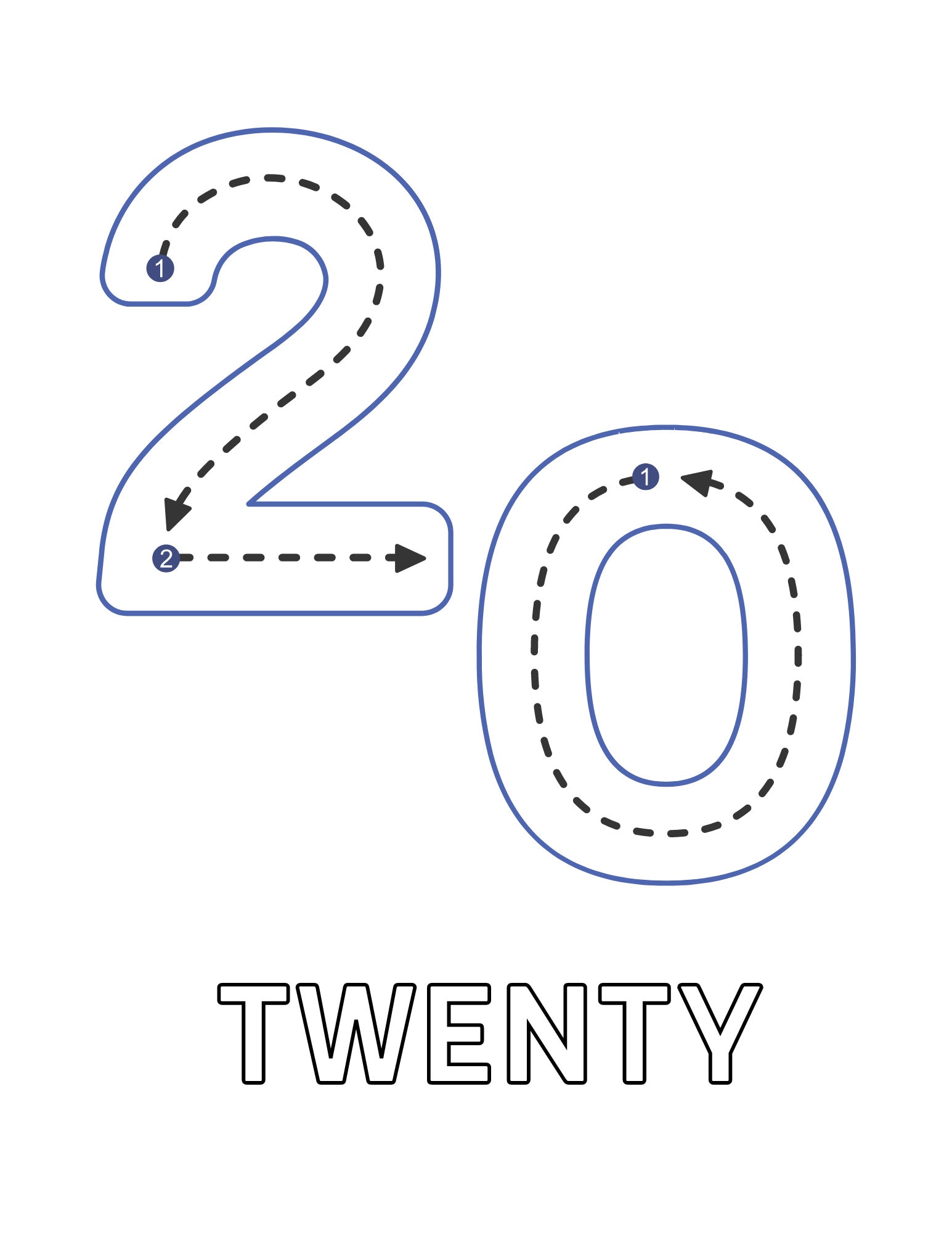 Preschool Numbers Tracing Worksheet, Handwriting Practice, Basic ...