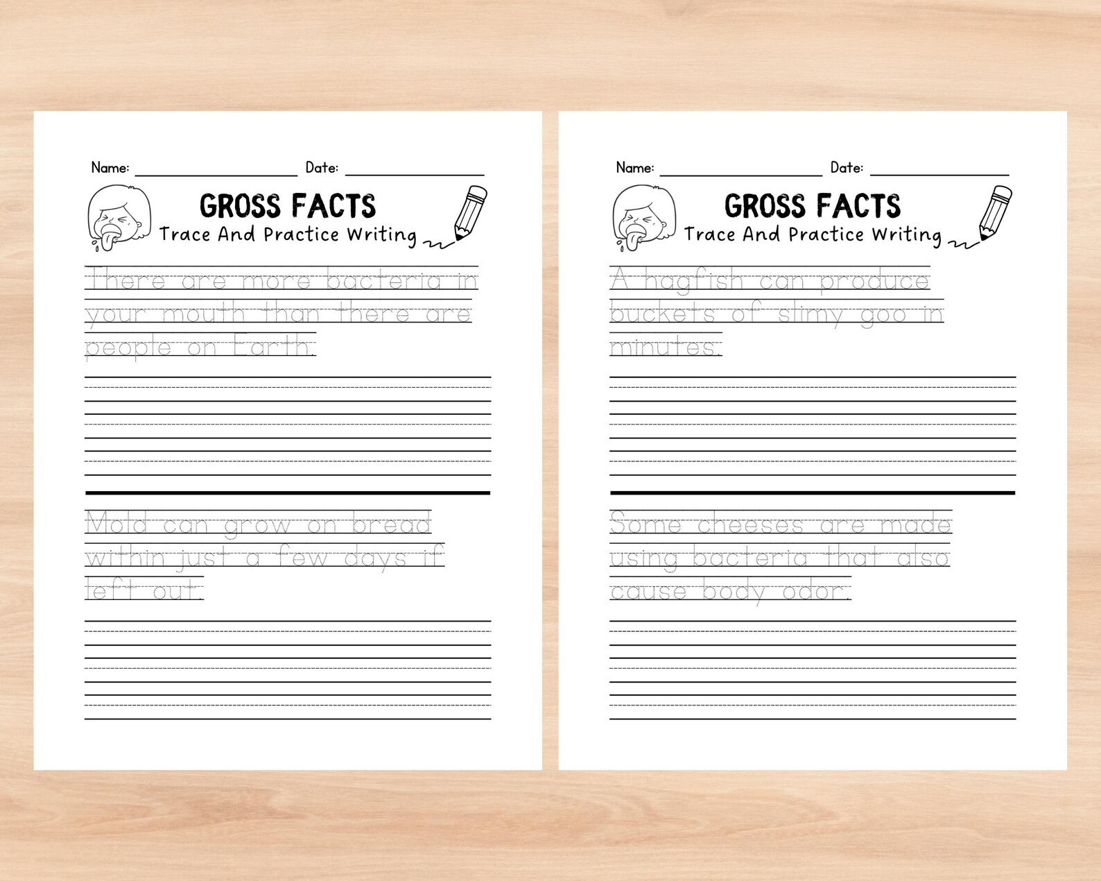 42 Gross Facts Write the Sentence Worksheet, Printable Sentences ...
