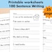 100 Sentence Writing Practice Worksheets, Printable English Writing ...