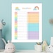 Magical Rainbow Kids Calendar Printable, Homeschool Toddler Schedule ...