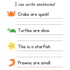 Sentence Writing Practice Worksheets, Printable Writing English ...