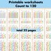 22 Printable Number Chart, Count to 120 Worksheets, Preschool Skip ...
