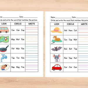 Phonics CVC Word Family Worksheet Bundle, Homeschool Kindergarten ...