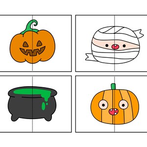 Halloween Memory Match Game, Complete the Pictures, Montessori ...