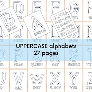 Preschool Alphabet Tracing Worksheets, Big ABC Trace Pages, Letters of ...