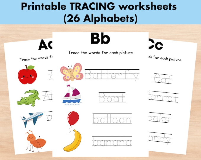 Preschool Alphabet Tracing Worksheets, Printable ABC Lowercase ...