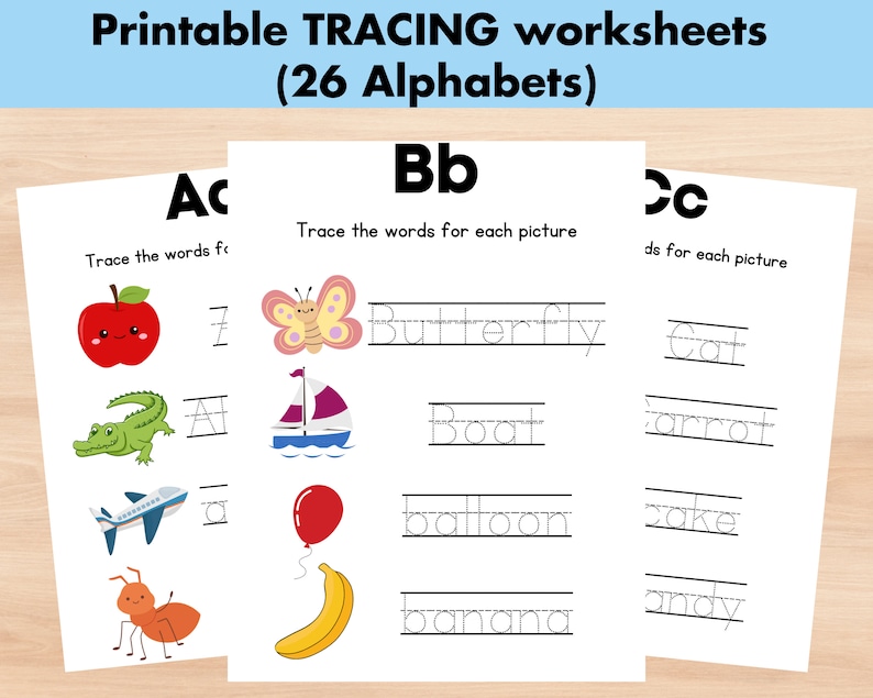 Preschool Alphabet Tracing Worksheets, Printable ABC Lowercase ...