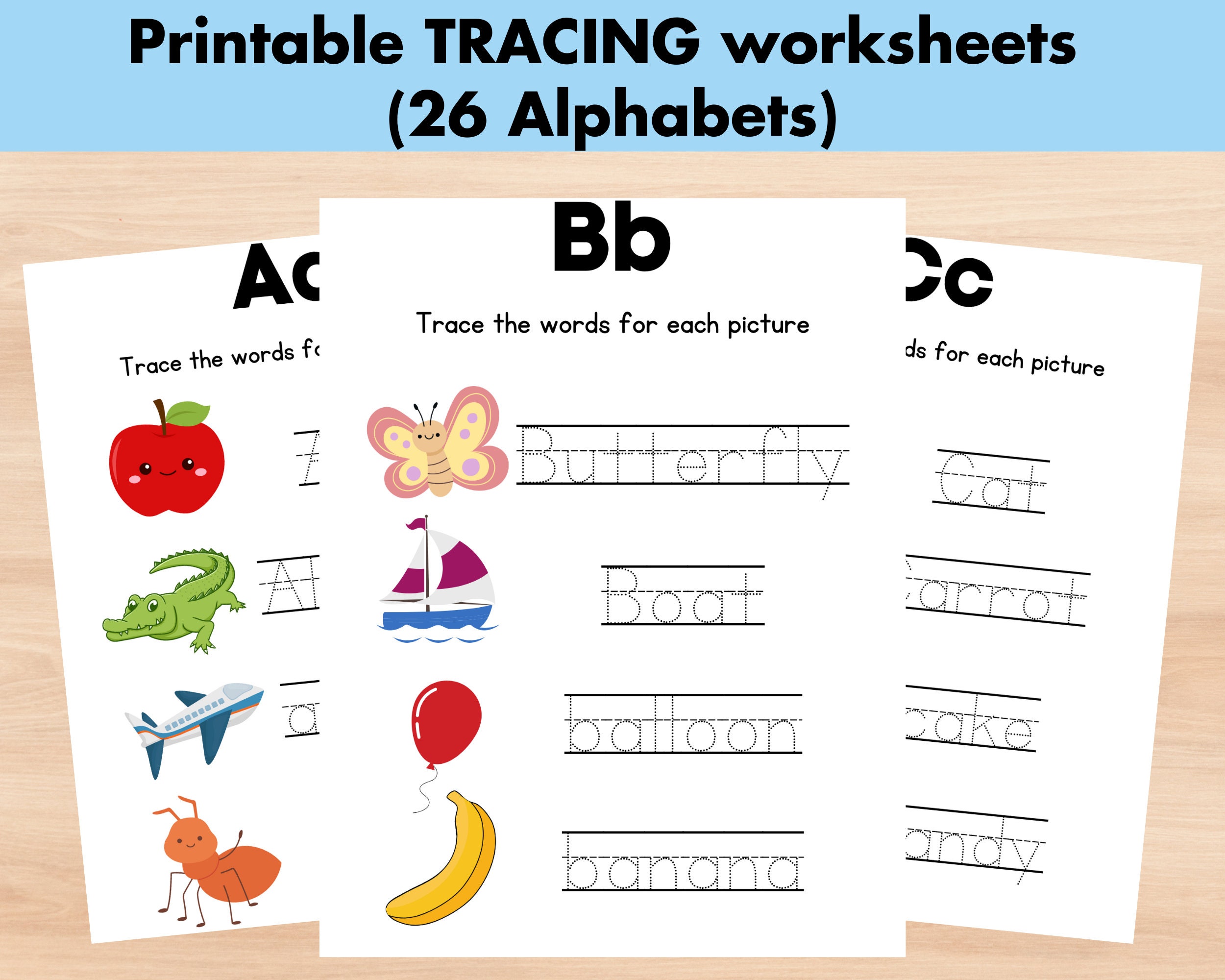 Preschool Alphabet Tracing Worksheets, Printable ABC Lowercase ...