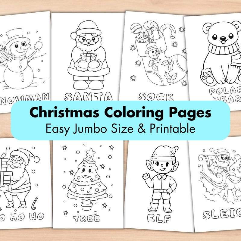 Jumbo Christmas Coloring Book - Etsy