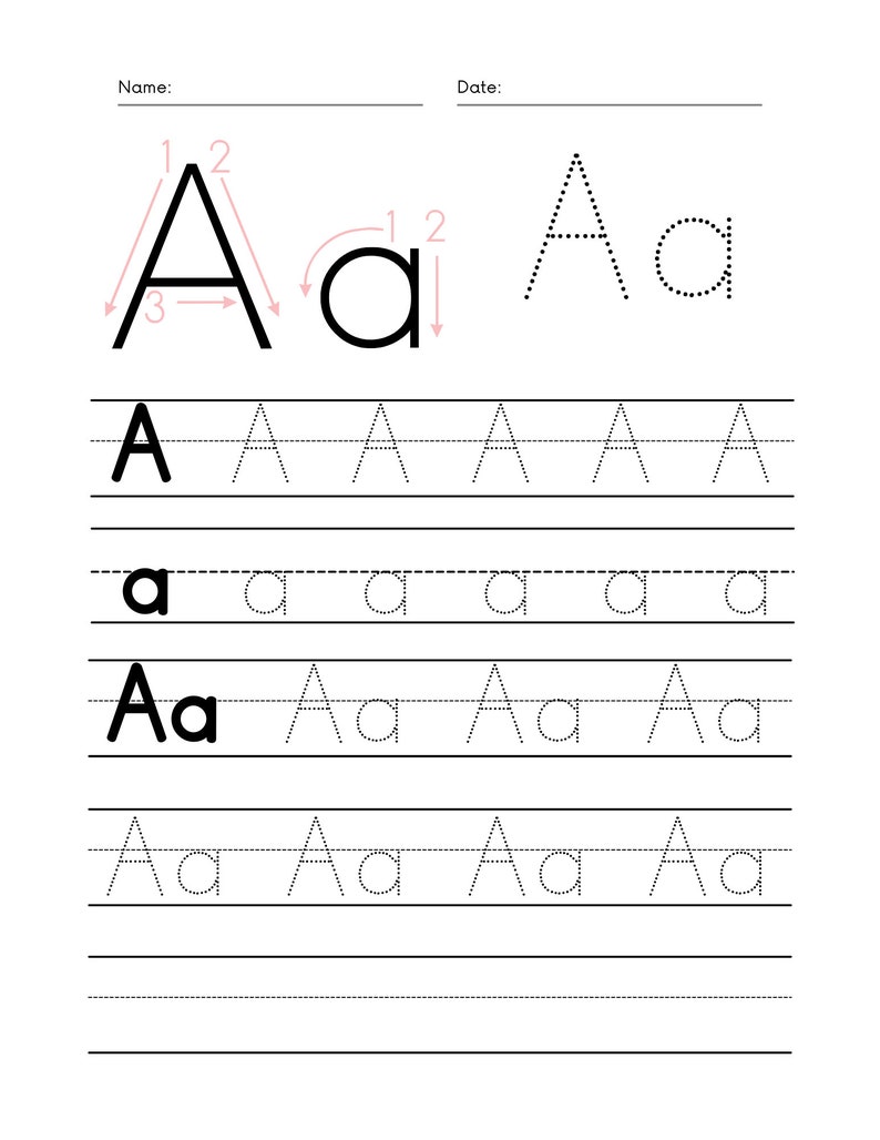 44 Alphabet Numbers Tracing Worksheets | Handwriting Practice for ...