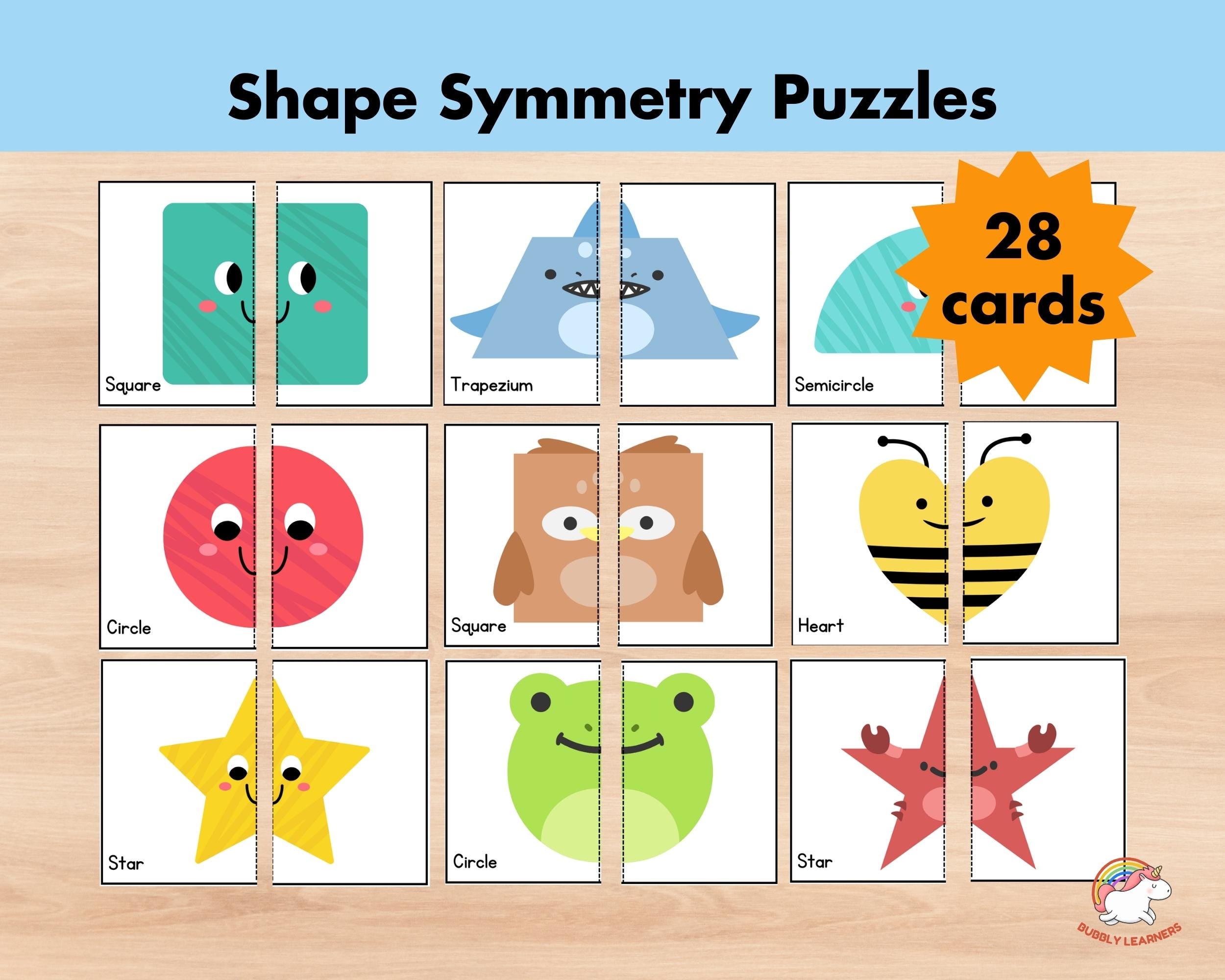 Shape Matching Game for Kids, Preschool Math Shape Symmetry Puzzle ...