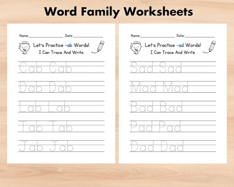 Phonics CVC Word Family Worksheet Bundle, Homeschool Kindergarten ...