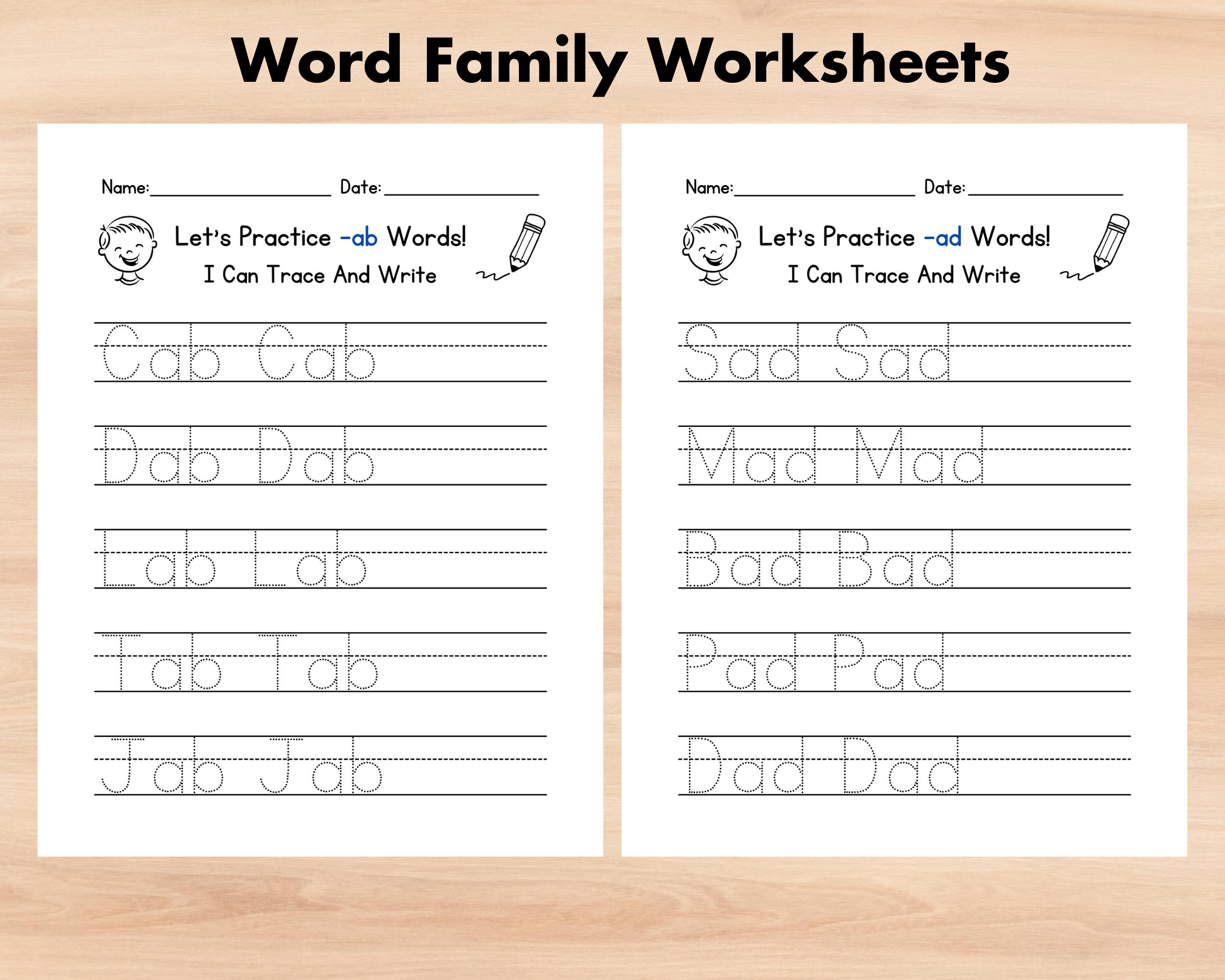Phonics CVC Word Family Worksheet Bundle, Homeschool Kindergarten ...