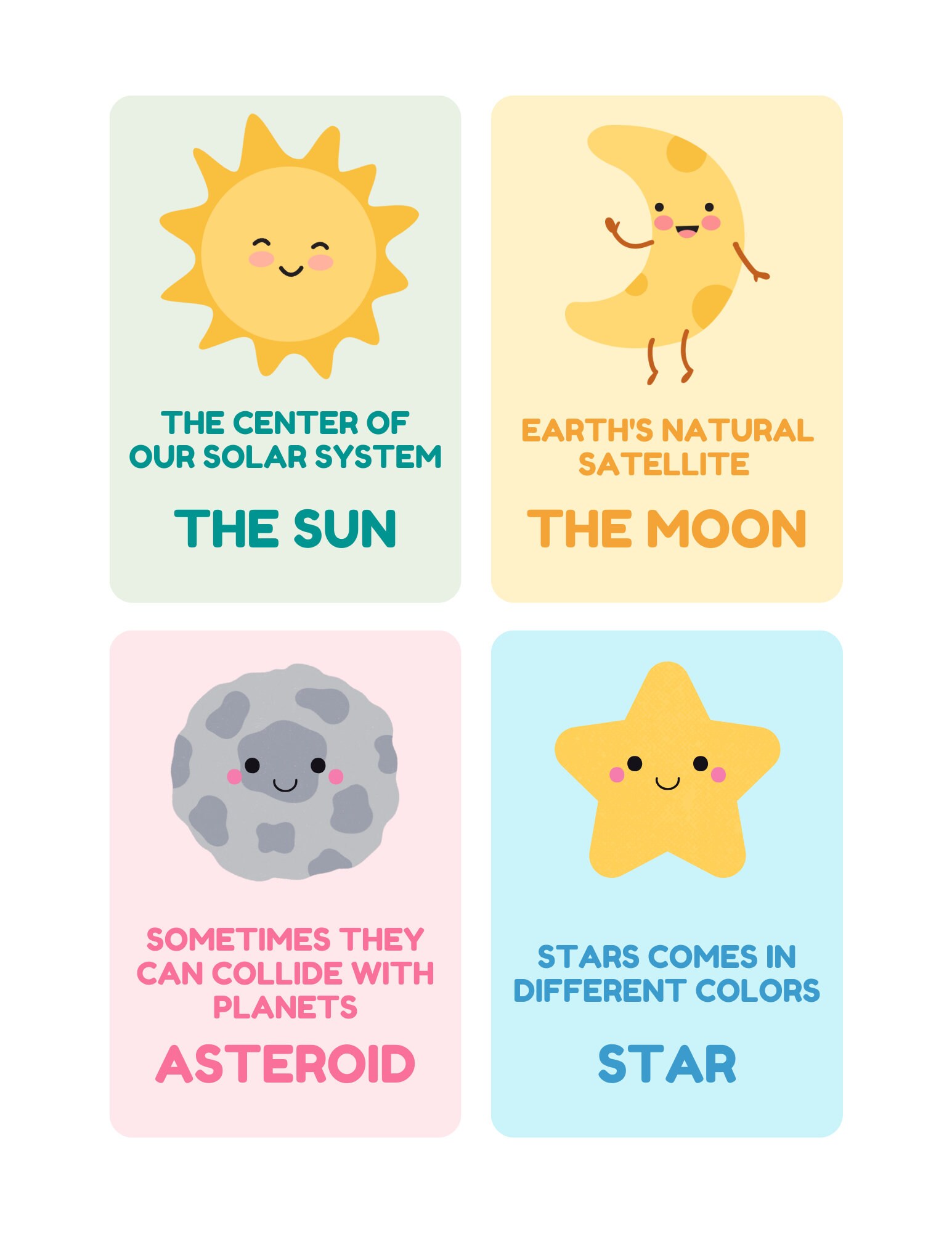 Tarjetas didácticas imprimibles sobre el sistema solar, tarjetas ...