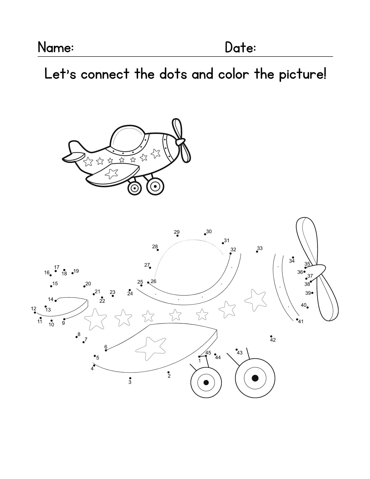 Dot to Dot Worksheet Connect the Dots Printable Pages, Preschool ...
