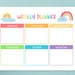 Colorful Kids Weekly Planner | Homeschool Schedule Organizer | Instant ...