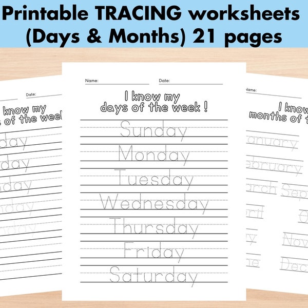 Days of the Week Printable - Etsy