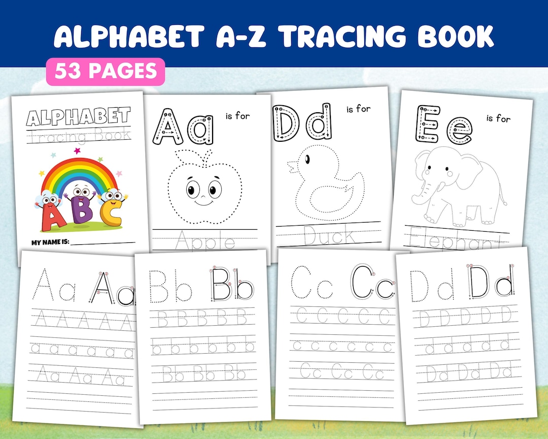 Alphabet Tracing Busy Book, Uppercase Lowercase Abc Letter Trace ...