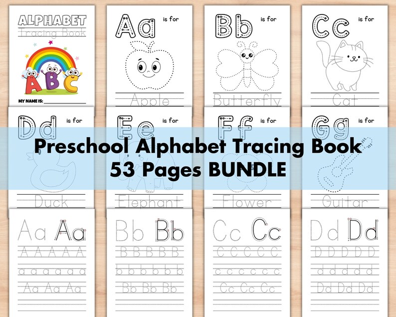 Alphabet Tracing Busy Book, Uppercase Lowercase Abc Letter Trace ...