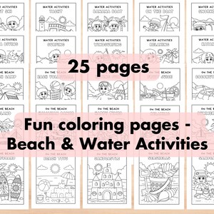 25 Jumbo Beach Coloring Pages, Printable Beach Activity Coloring, Kids ...