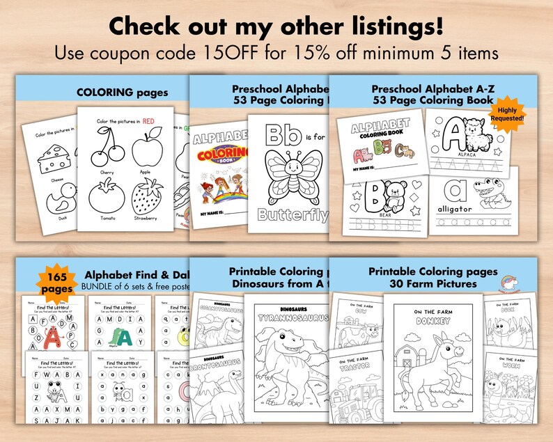 53 Alphabet Coloring Pages, Printable Preschool Activity, Letter of the ...