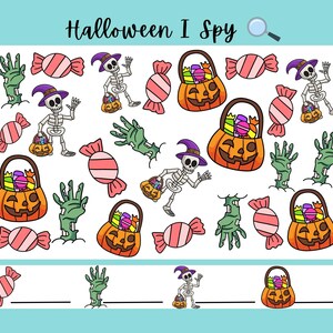 Halloween I Spy Game Bundle, Kids Printable Activity Set, Look and Find ...