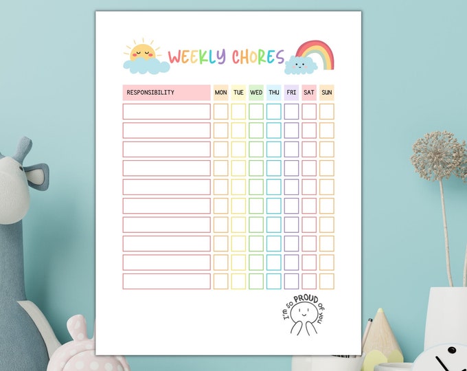 Kids Weekly Calendar Rainbow Printable, Homeschool Toddler Schedule ...