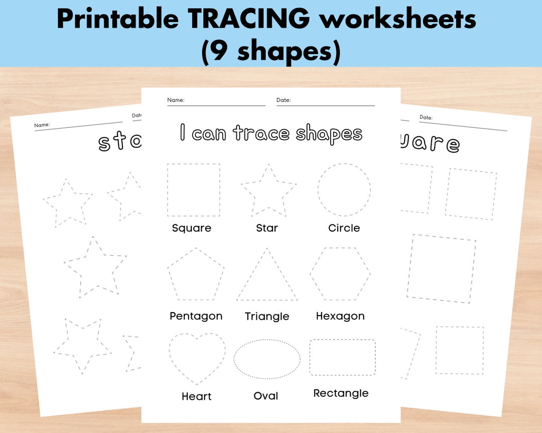 Preschool Shape Tracing, Basic Shape Tracing, Shape Tracing Worksheets ...