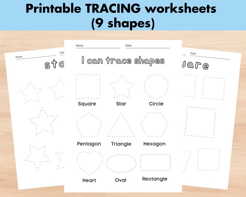 Preschool Shape Tracing, Basic Shape Tracing, Shape Tracing Worksheets ...