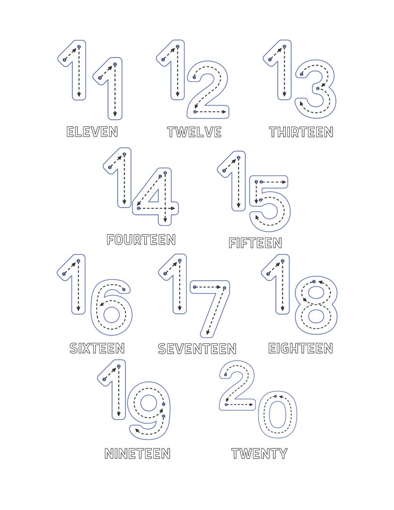 Preschool Numbers Tracing Worksheet, Handwriting Practice, Basic ...