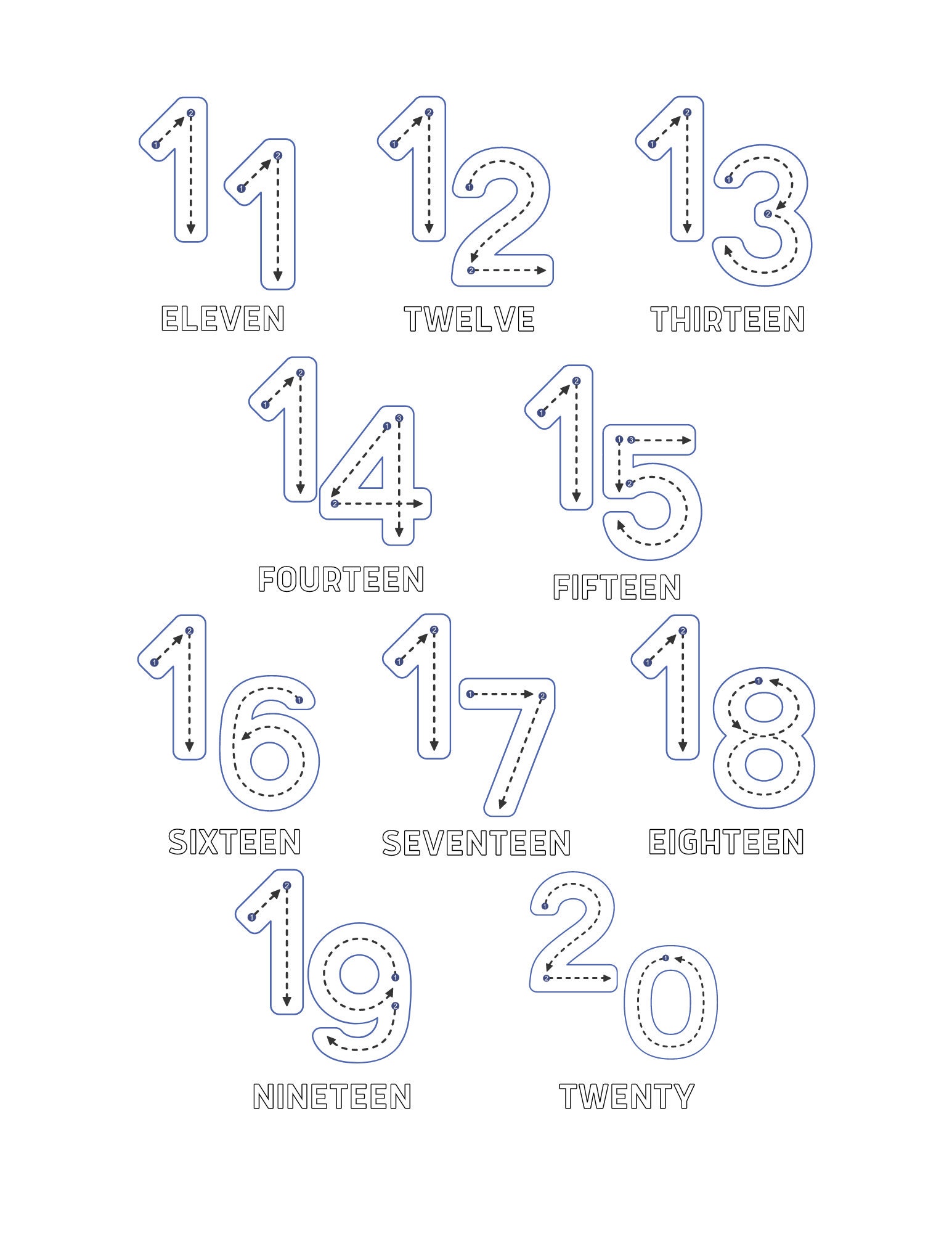 Preschool Numbers Tracing Worksheet, Handwriting Practice, Basic ...