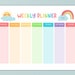 Kids Weekly Calendar Rainbow Printable, Homeschool Toddler Schedule ...