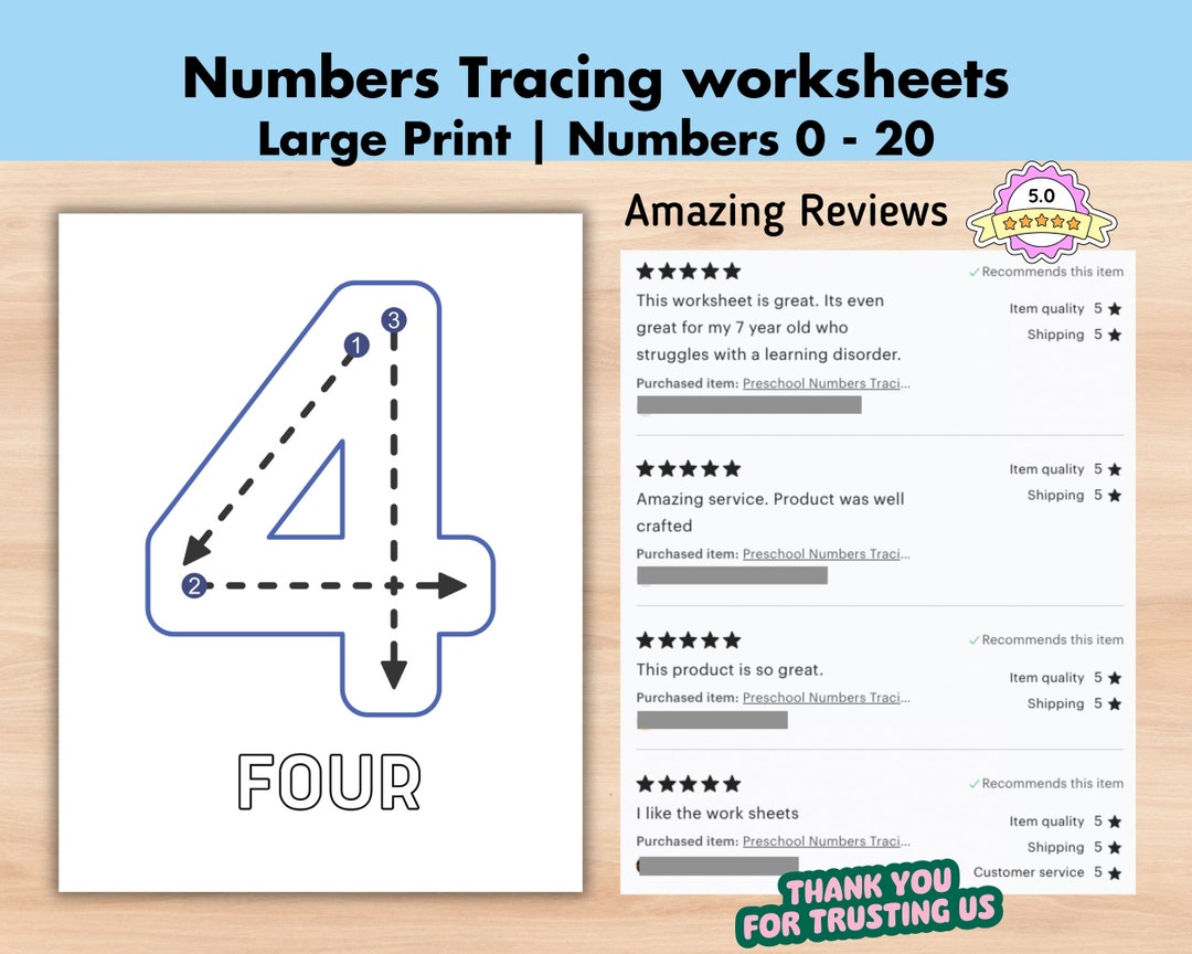 Preschool Numbers Tracing Worksheet, Handwriting Practice, Basic ...