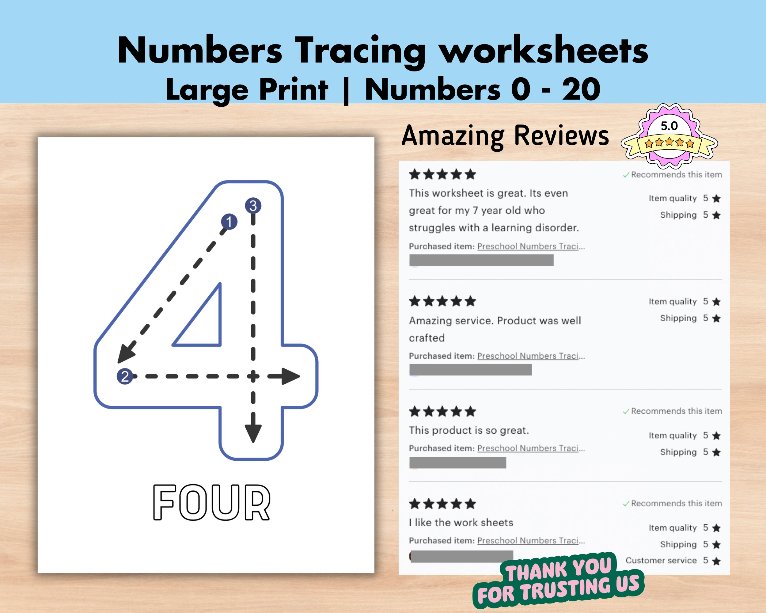 Preschool Numbers Tracing Worksheet, Handwriting Practice, Basic ...