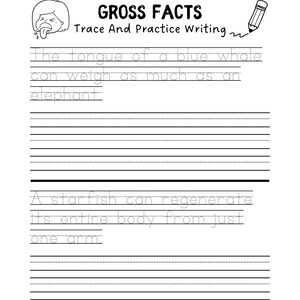 42 Gross Facts Write the Sentence Worksheet, Printable Sentences ...