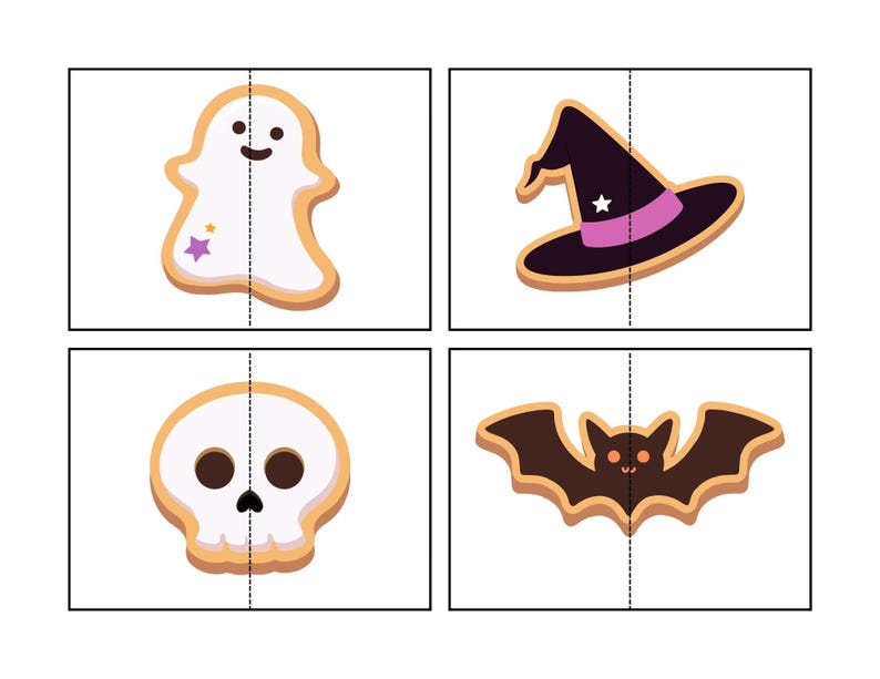 Halloween Memory Match Game, Complete the Pictures, Montessori ...