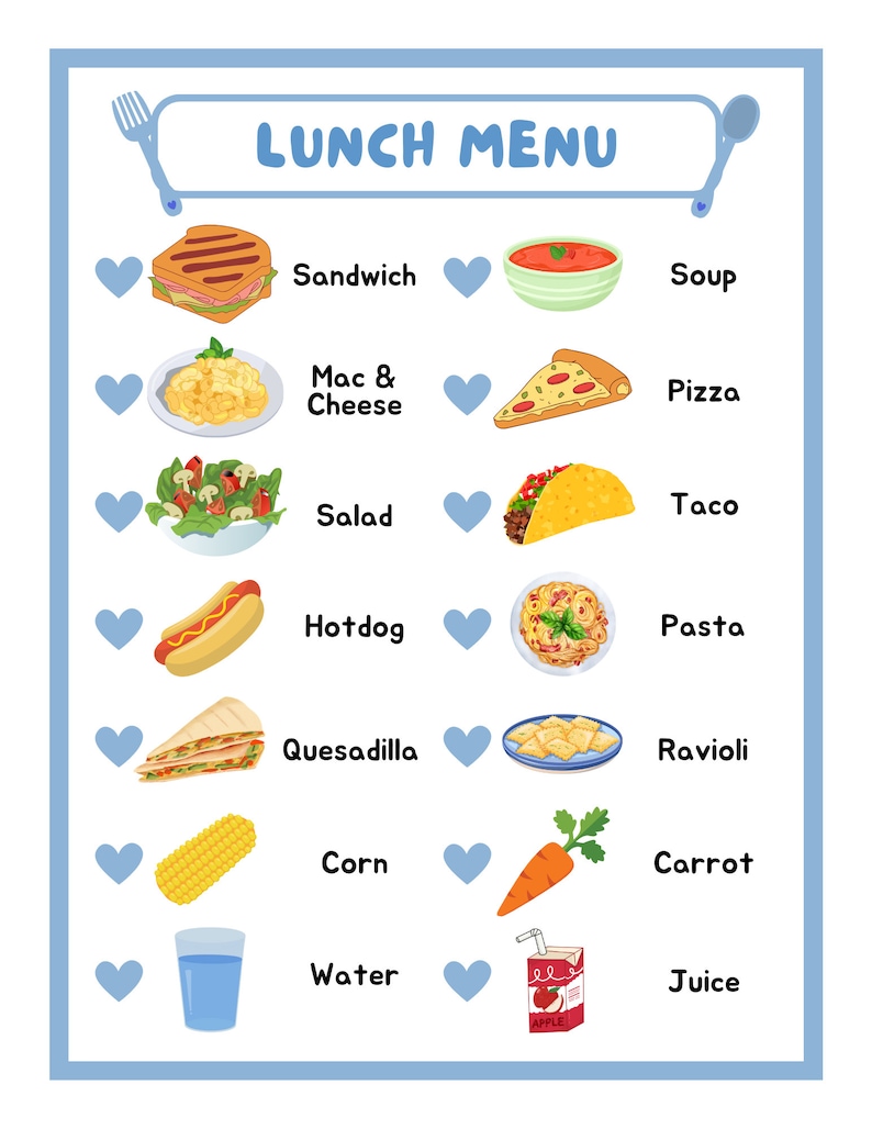 Pretend Play Menus, Pretend Restaurant Menus Kids Kitchen,printable ...