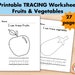 Fruits Vegetables Tracing Worksheets, Trace Pages Printable Preschool ...