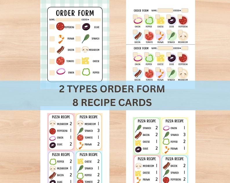 Pretend Play Build a Pizza, Dramatic Play Set, Playmoney, Homeschool ...