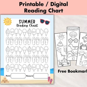 Summer Reading Chart Printable, Summer Reading Log Kids Book Tracker ...