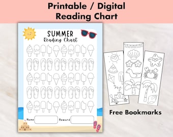 Summer Reading Chart Printable, Summer Reading Log Kids Book Tracker ...