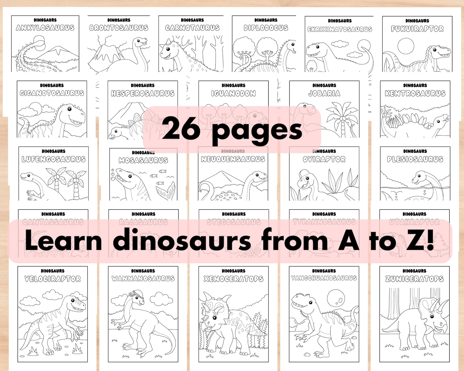 Dinosaur Coloring Pages Printable Alphabet, Dinosaur Activity for Kid ...