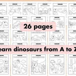 Dinosaur Coloring Pages Printable Alphabet, Dinosaur Activity for Kid ...
