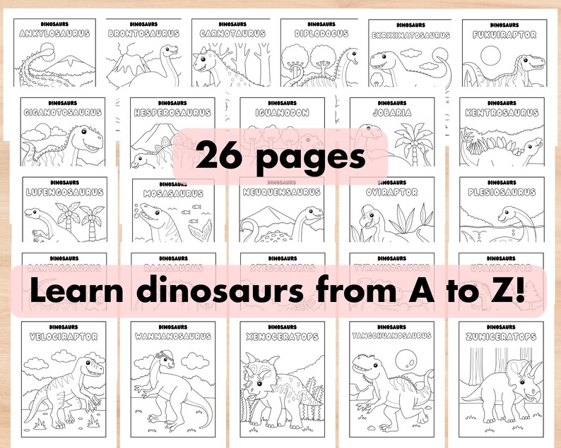 Dinosaur Coloring Pages Printable Alphabet, Dinosaur Activity for Kid ...