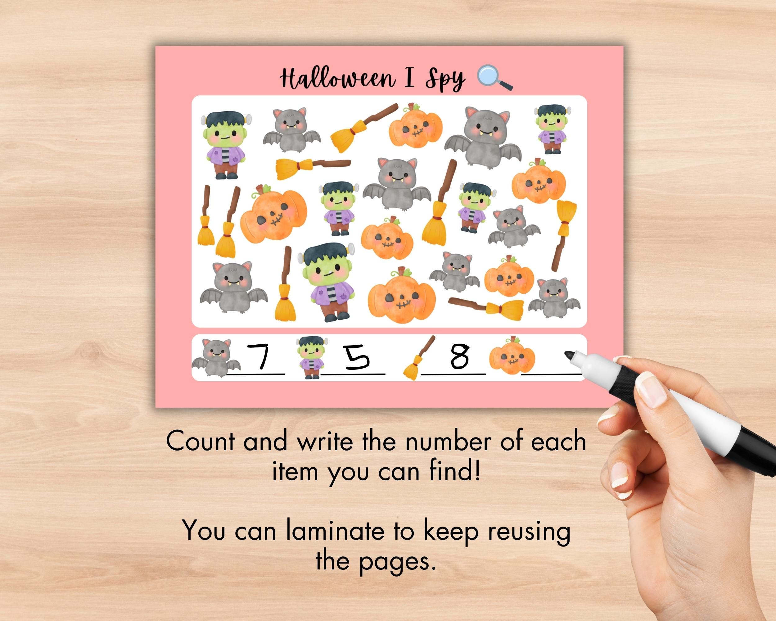 Halloween I Spy Game Bundle, Kids Printable Activity Set, Look and Find ...
