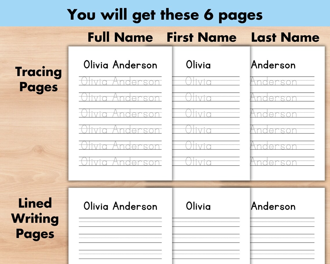 Custom Name Tracing Page Personalized Name Trace Handwriting Practice ...